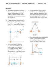 PHY Tutorial Pdf PHY Foundation Physics Tutorial Electrostatics Semester