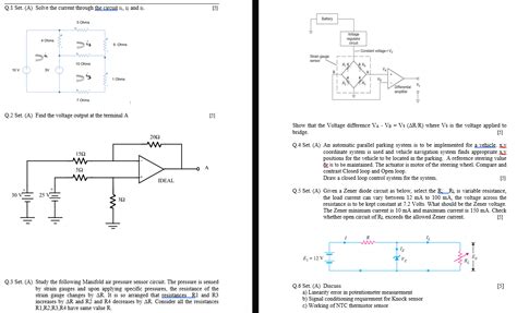 solved q 1 set a solve the current through the circuit