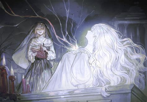 Mei Mezu Original Habit Commentary English Commentary Highres 2girls Bird Black Dress