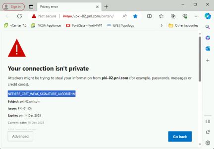 ERR CERT WEAK SIGNATURE ALGORITHM PeteNetLive