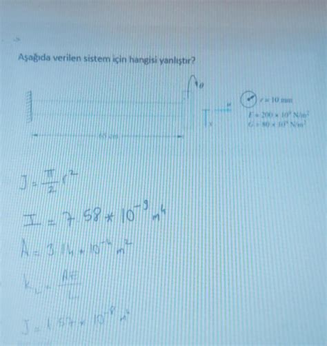 solved asağıda verilen sistem icin hangisi yanlistir