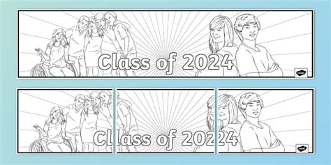 Class Of 2024 Colouring Display Banner Teacher Made
