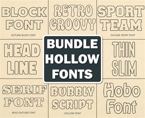 outline font outline letters hollow font bold outline font block