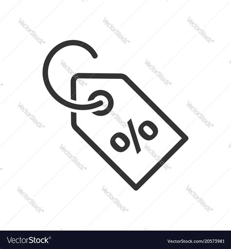 Discount Percent Tag Icon In Flat Style Price Vector Image