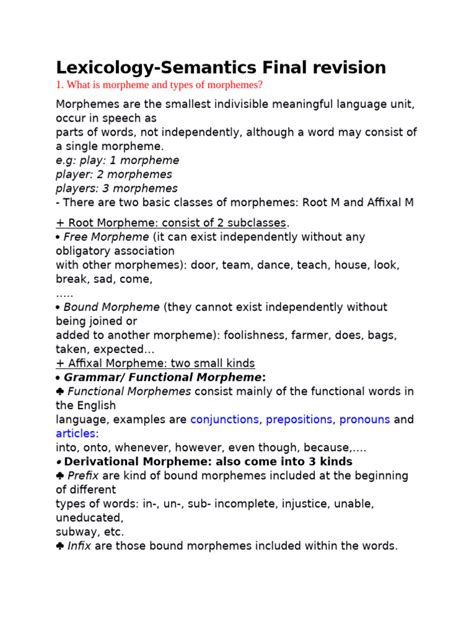 Lexicology Semantics Final Pdf Word Idiom