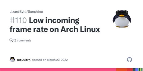 Low Incoming Frame Rate On Arch Linux · Issue 110 · Lizardbyte