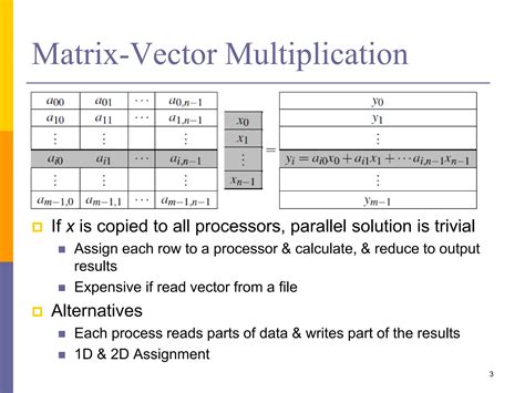 hard to paralelize problems matrix vector and matrix matrix ppt