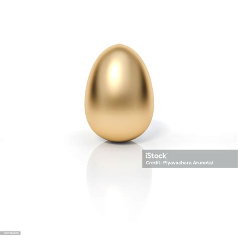 흰색 배경 3d 렌더링에 뛰어난 금속 황금 달걀 부활절 달걀 휴가 카드 템플릿 최소한의 개념의 3d 그림 고급 스러움 달걀에 대한 스톡 사진 및 기타 이미지 Istock