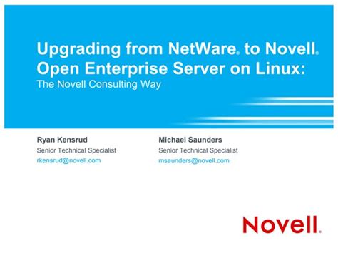 Upgrading From Netware To Novell Open Enterprise Server On Linux The