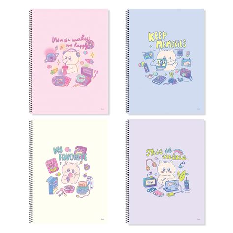 Melloment Purrfectly Lovely Aesthetic Korean Notebooks Pack Of 4 7