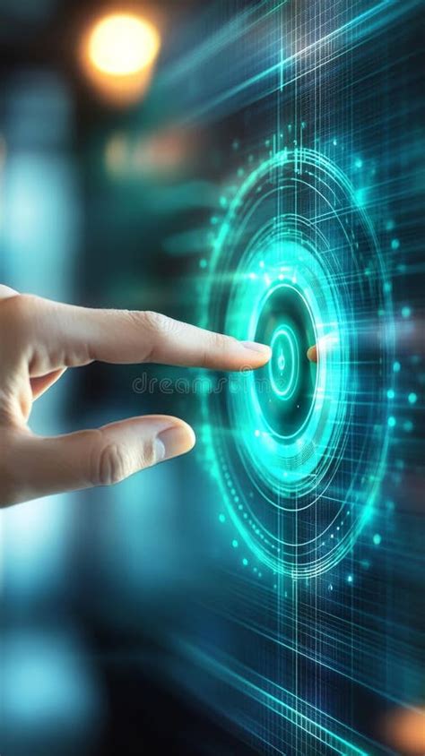 Touchscreen Interface With A Finger Generated Using Ai Stock Illustration Illustration Of