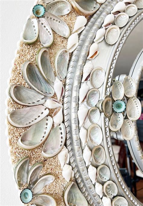 Seashell Mirror Seashell Art Hanging Shell Mirror Shell Art Coastal