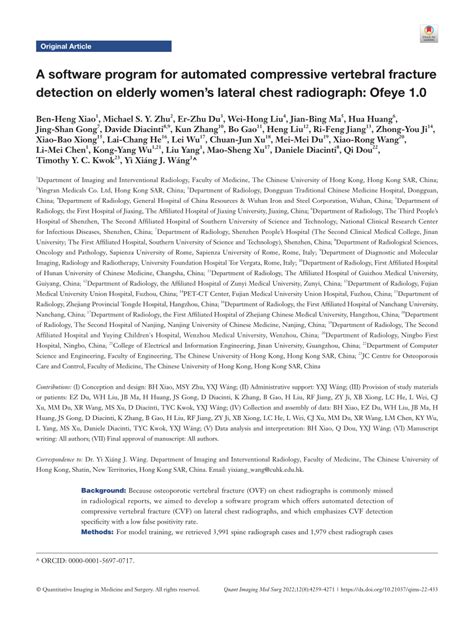 Pdf A Software Program For Automated Compressive Vertebral Fracture