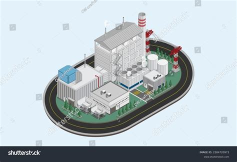 combine cycle power plant natural gas stock vector royalty free