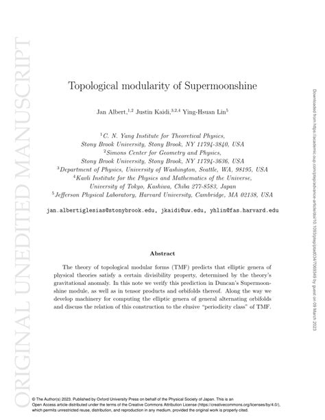 Pdf Topological Modularity Of Supermoonshine