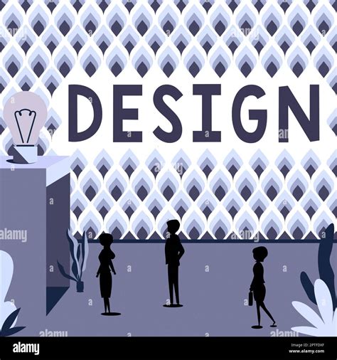 Text Sign Showing Design Word For Drawing Produced To Show The Look And Function Or Workings Of