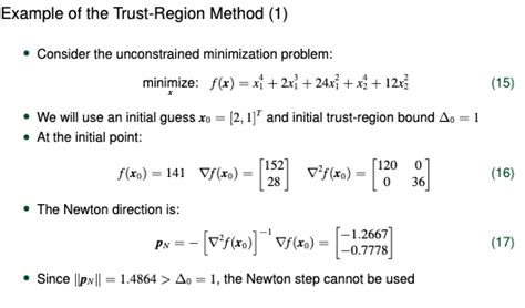 Example Of The Trust Region Method 1 Consider The