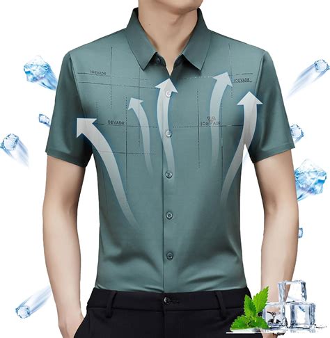 Irasas Gentclassic Men S Breathable Ice Silk Stretch Shirt Men S Ice Silk Stretch Shirt At