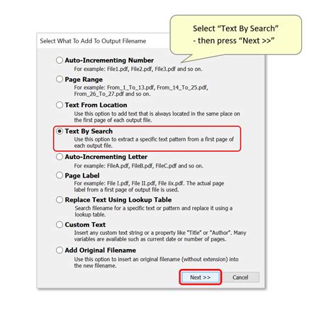 Split And Name Output PDF Files Using A Lookup Table