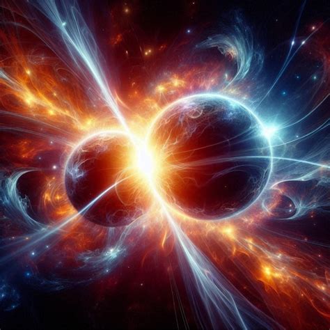 Planets Colliding Sending Shockwaves Through Space Premium Ai