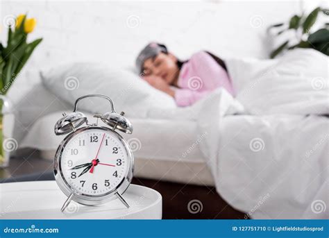 Selective Focus Of Clock And Woman Stock Photo Image Of Adult Rest