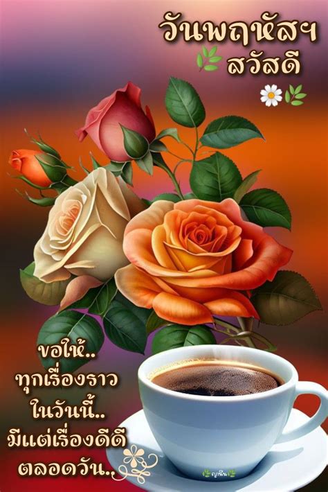 วันพฤหัสบดี🌿🧡 ดอกกุหลาบสวยๆ สวัสดีตอนเช้า ดอกไม้สวย