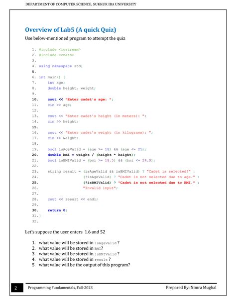 Solution Lab 06 Conditional Control Structure Studypool