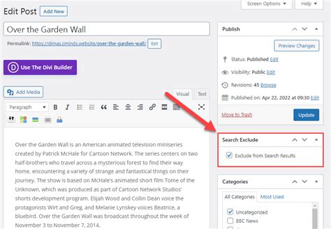 WordPress Search Engine Plugin Use Case How To Exclude Specific Pages From Being Searched