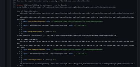 javascript expo build error with code that should be working stack