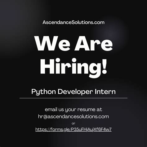 Hiring Pythondeveloper Internship Wfh Job Jobs Python Intern