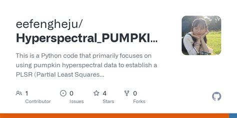 Github Eefenghejuhyperspectralpumpkin Plsrregression