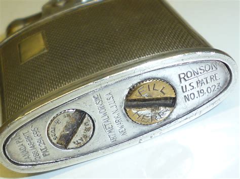Ronson Pocket Lighter W Sterling Silver Case U S Pat Re No 19023