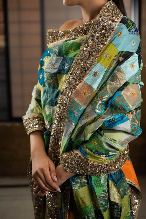 Chava Patchwork Dupatta Reuse Fabric Patchwork Handmade Textiles