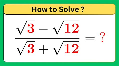 A Nice Square Root Math Simplification How To Solve YouTube