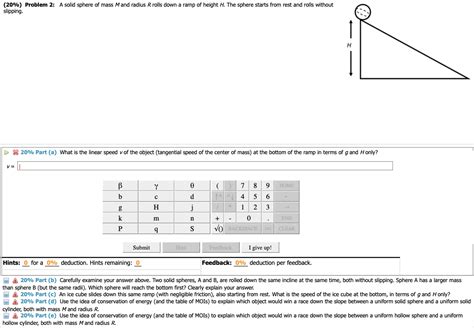 solved 20 problem 2 a solid sphere of mass m and radius