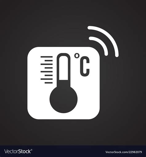 Smart Temperature Sensor Icon On White Background Vector Image