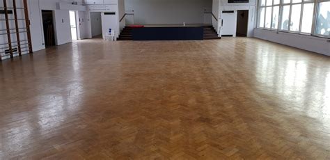 Parquet Hall Floor Sanded And Restored Pewsey Vale School Pewsey Salisbury Wood Floors Ltd
