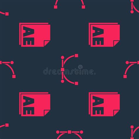 Set Ae File Document And Bezier Curve On Seamless Pattern Vector Stock Vector Illustration Of