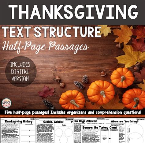 Thanksgiving Text Structure Passages Made By Teachers