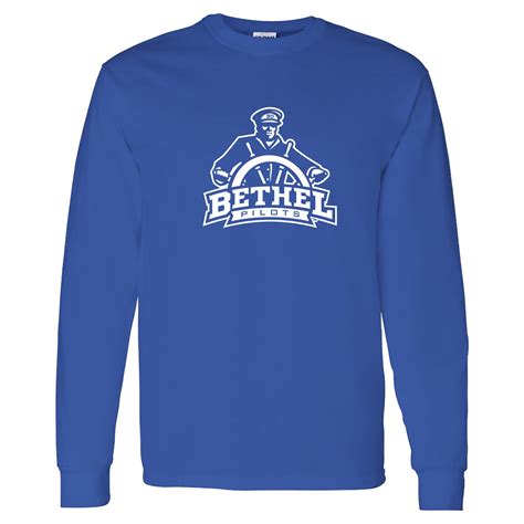 Bethel University Pilots Primary Logo Long Sleeve T Shirt Royal