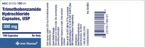 Dailymed Trimethobenzamide Hydrochloride Capsule