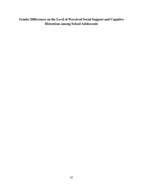 Genderdifferences On The Level Of Perceived Social Support And