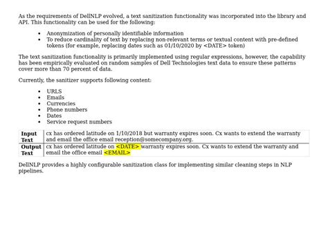 Text Sanitizer Dell Technologies Dellnlp A Centralized Text Processing Engine Dell