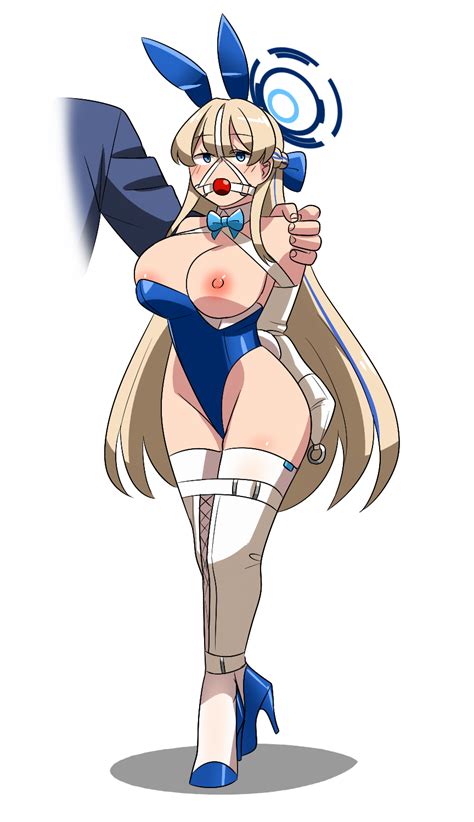 Rule 34 1girls Armbinder Arms Behind Back Asuma Toki Ball Gag Blue
