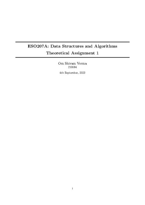 Theoretical Assignment 1 Solutions Eso207a Data Structures And