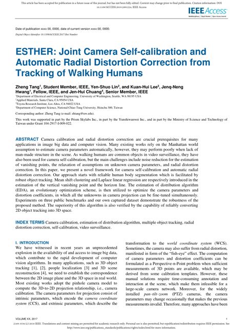 Pdf Esther Joint Camera Self Calibration And Automatic Radial