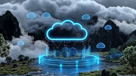 Cloud Computing Concept With Digital Data Network And Virtual Connections Stock Illustration