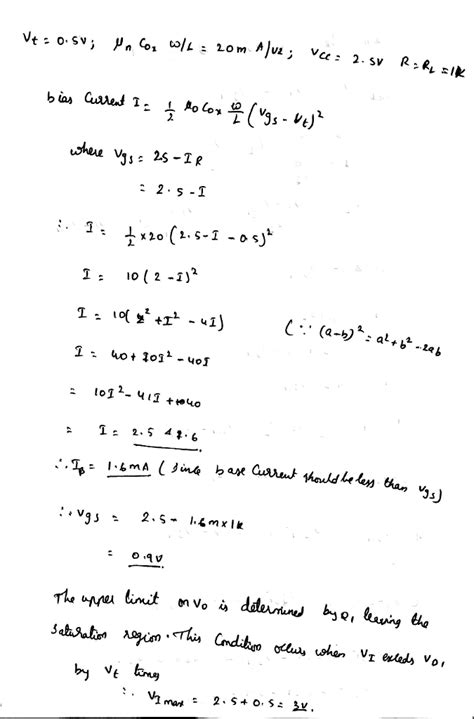 solved 12 2 a source follower circuit using nmos transistors is