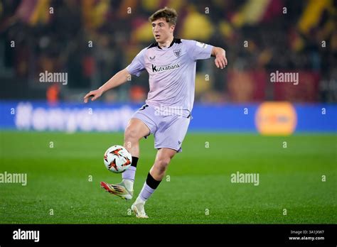 Mikel Jauregizar Of Athletic Club During The Uefa Europa League 2024 25 Round Of 16 First Leg