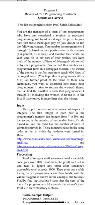 solved program 1 review of c programming constructs this